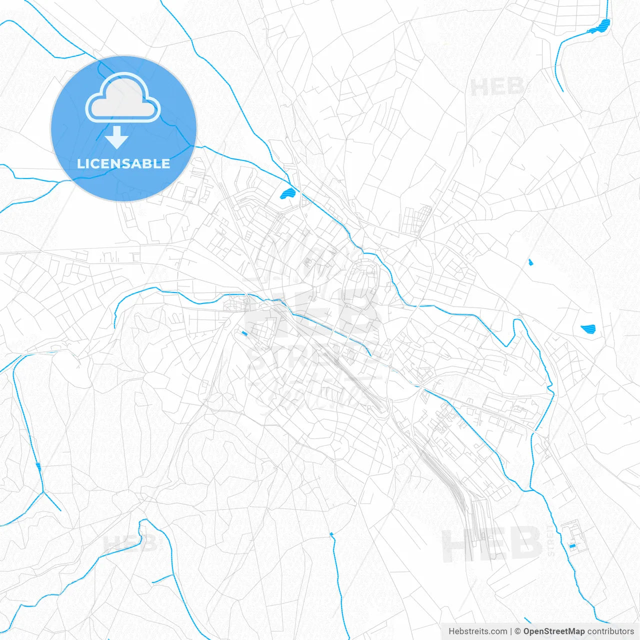 Sopron, Hungary Pdf Vector Map With Water In Focus – HEBSTREITS