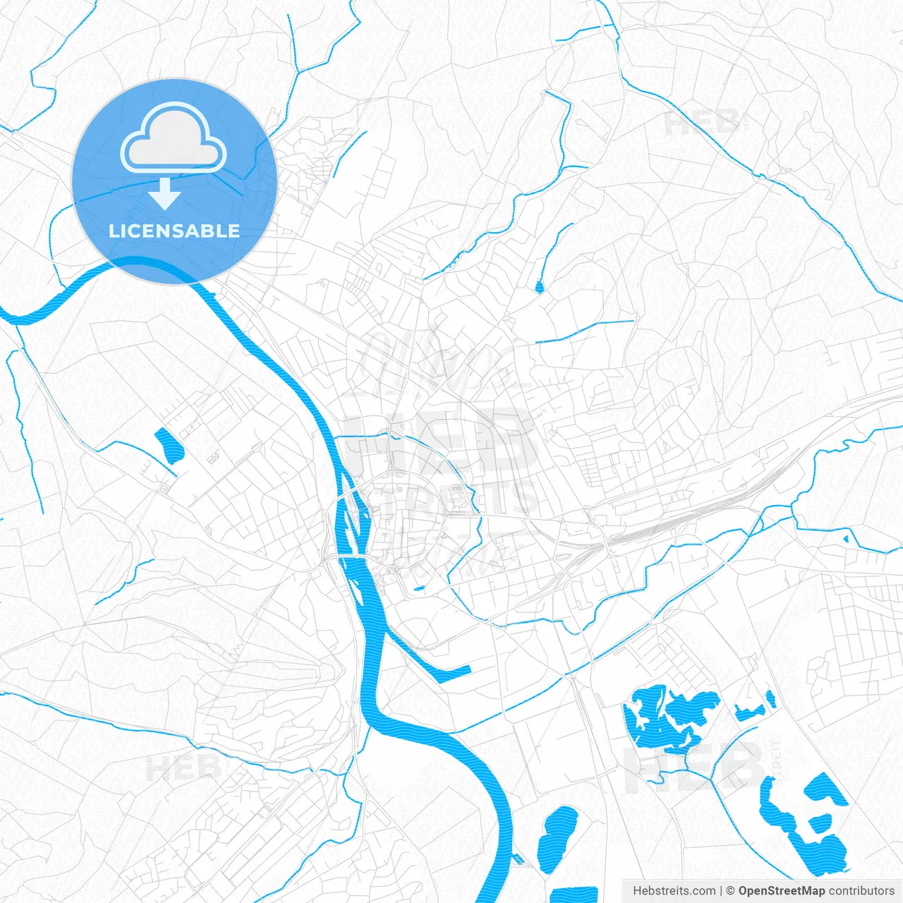 Hameln, Germany Pdf Vector Map With Water In Focus – HEBSTREITS