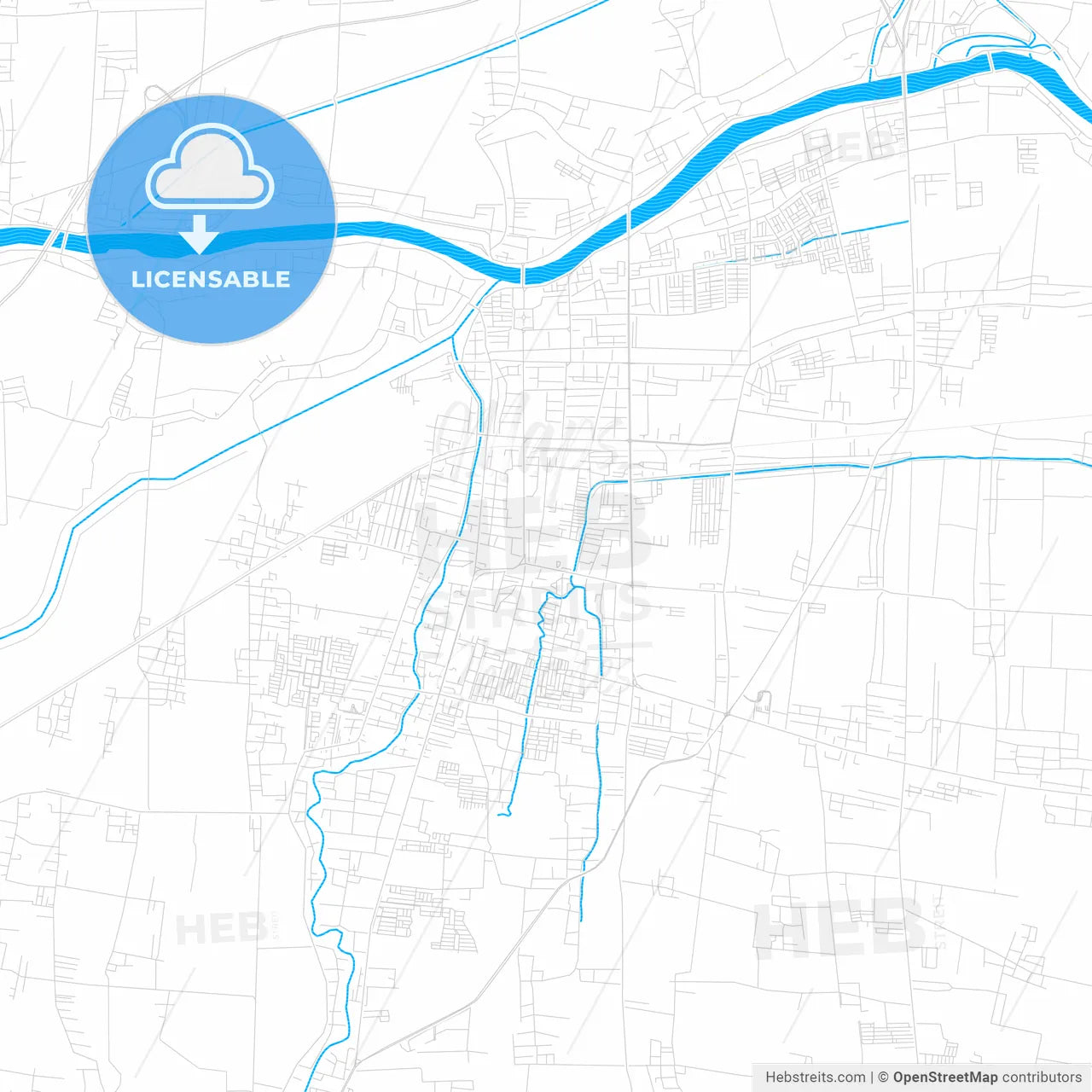 Mojokerto, Indonesia Pdf Vector Map With Water In Focus – HEBSTREITS