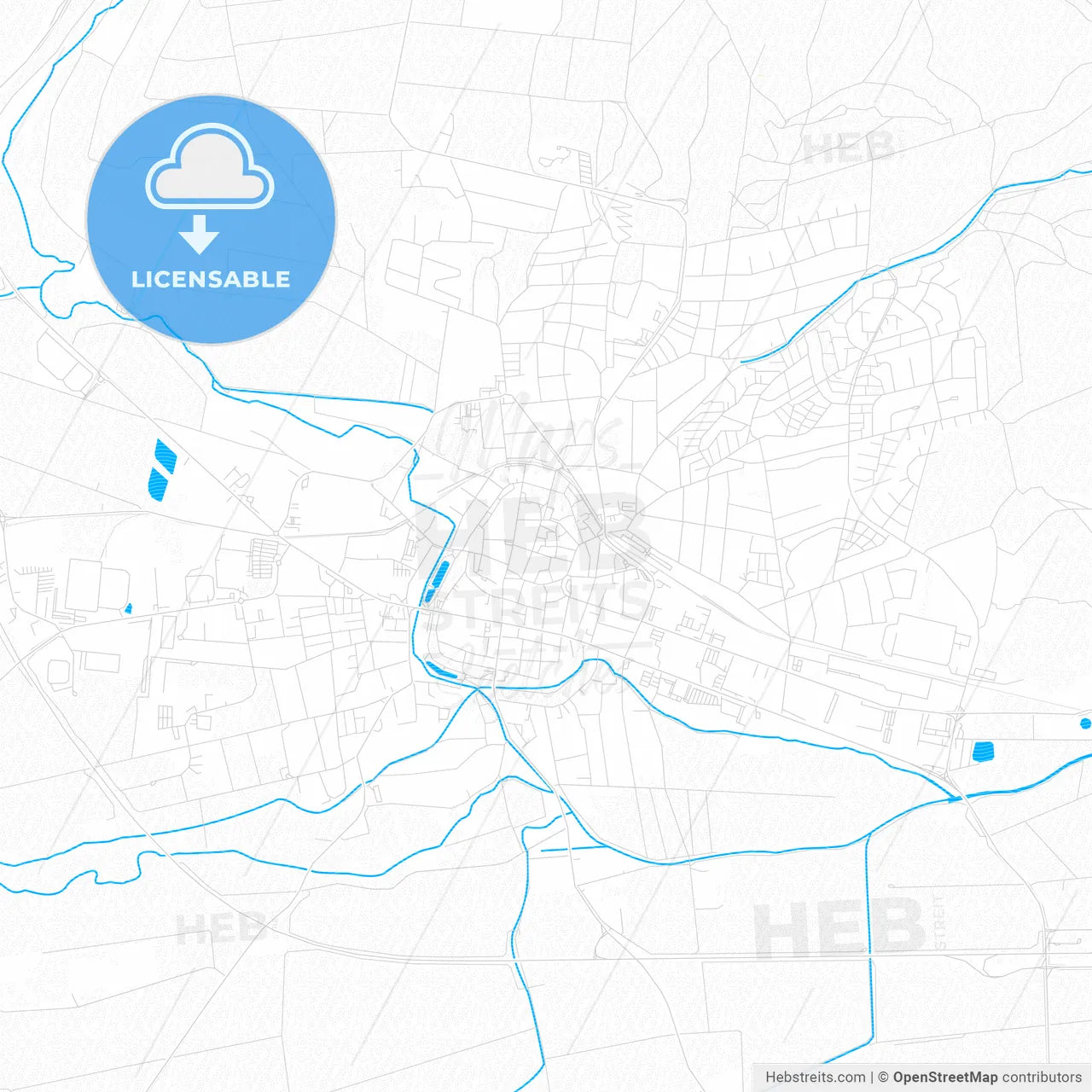 Einbeck, Germany Pdf Vector Map With Water In Focus – HEBSTREITS