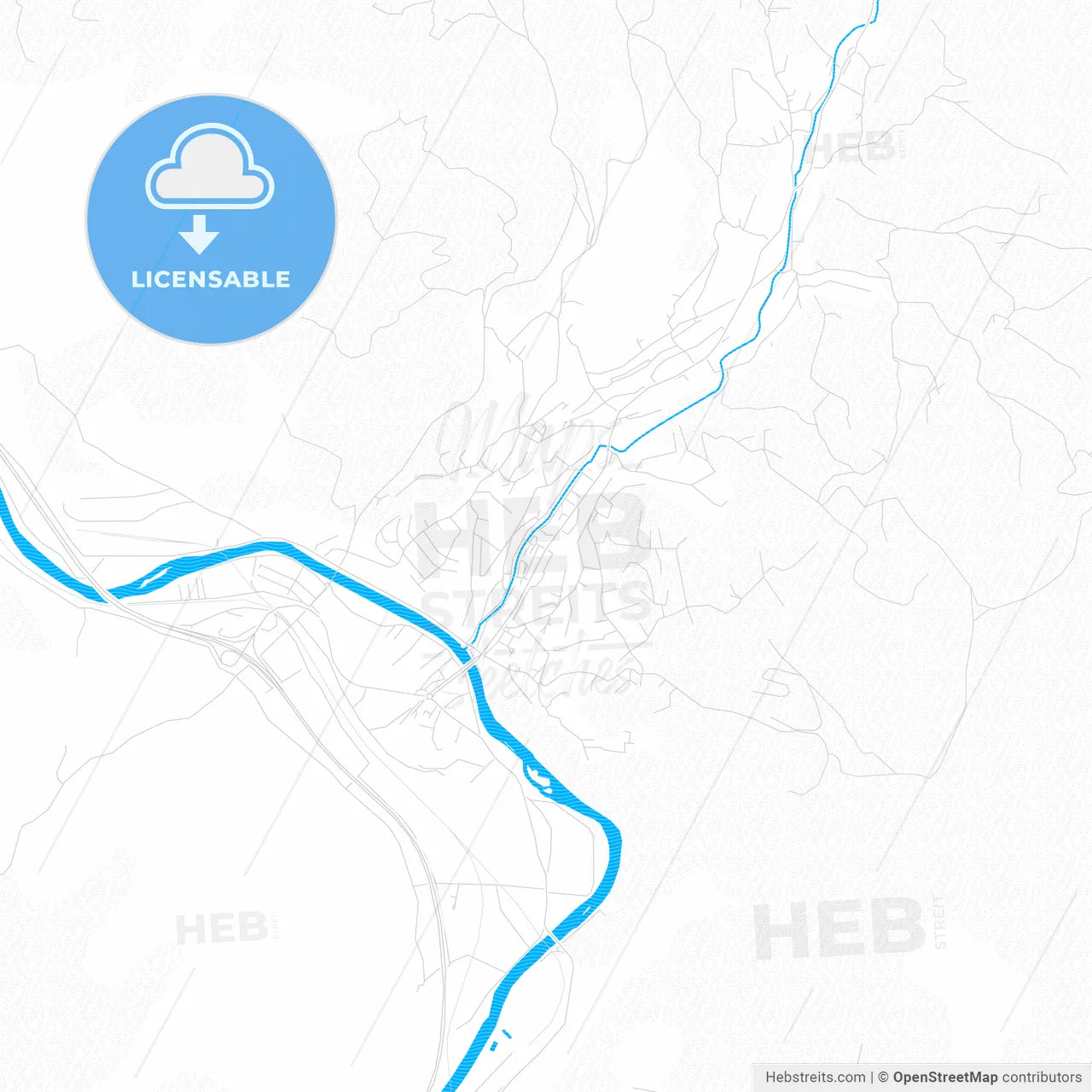 Kakanj, Bosnia And Herzegovina Pdf Vector Map With Water In Focus ...