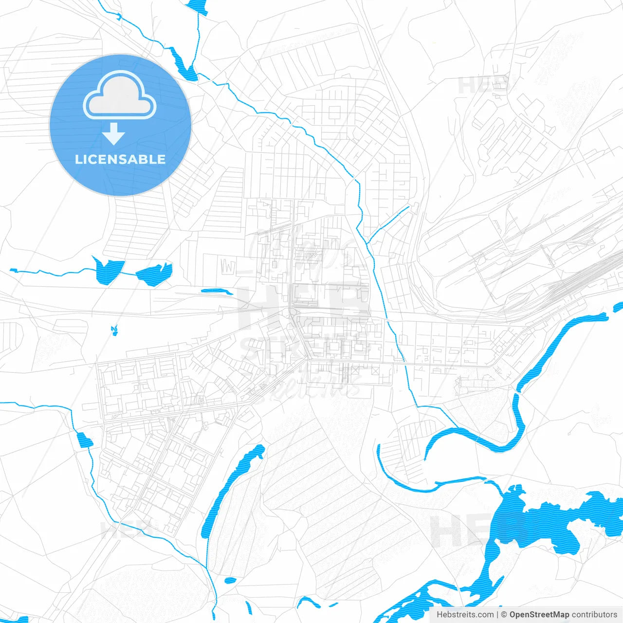 Novotroitsk, Russia Pdf Vector Map With Water In Focus – HEBSTREITS