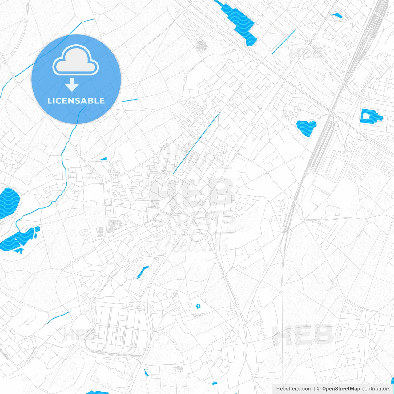 Hurth, Germany Pdf Vector Map With Water In Focus – HEBSTREITS
