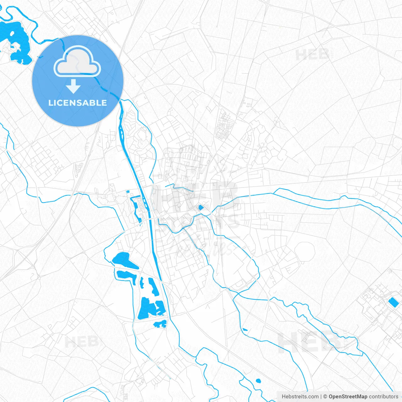 Julich, Germany Pdf Vector Map With Water In Focus – HEBSTREITS
