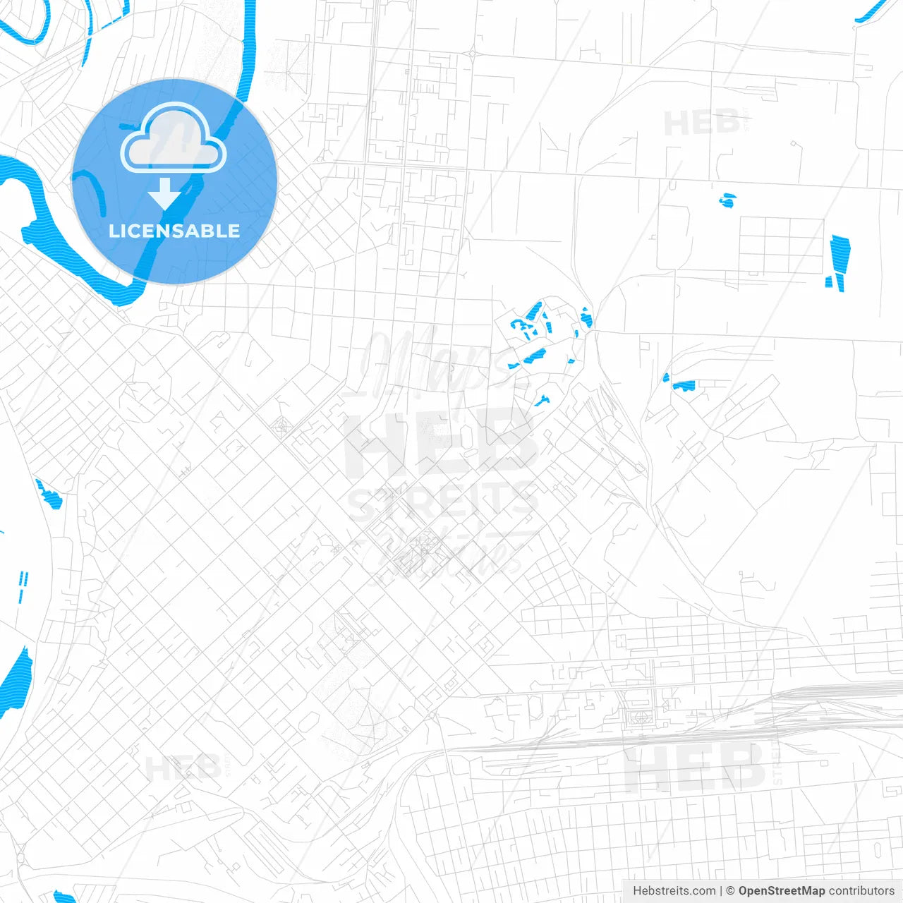 Petropavl, Kazakhstan Pdf Vector Map With Water In Focus – HEBSTREITS