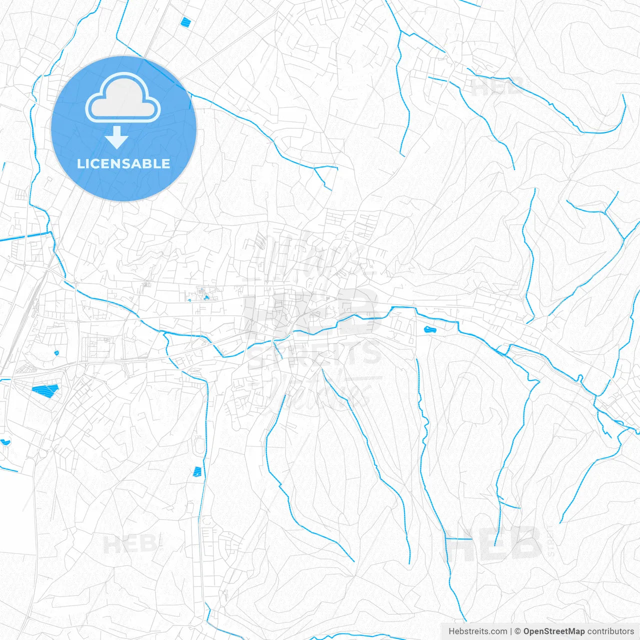 Lahr/Schwarzwald, Germany Pdf Vector Map With Water In Focus – HEBSTREITS