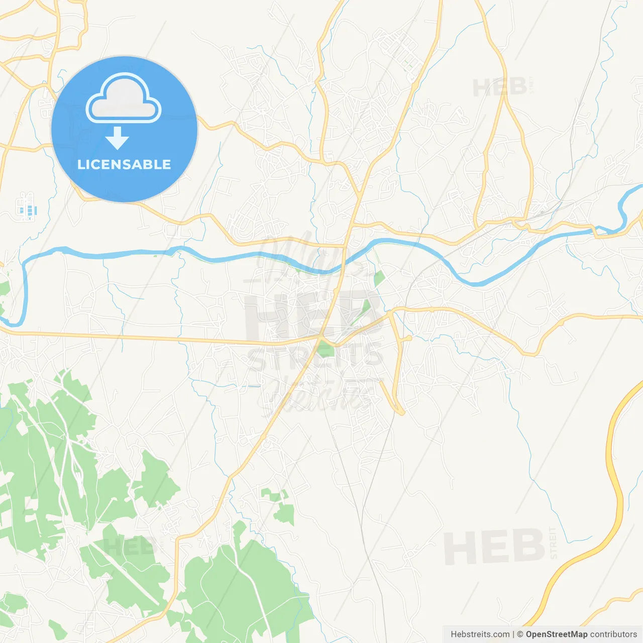 Trofa, Portugal Vector Map - Classic Colors – HEBSTREITS