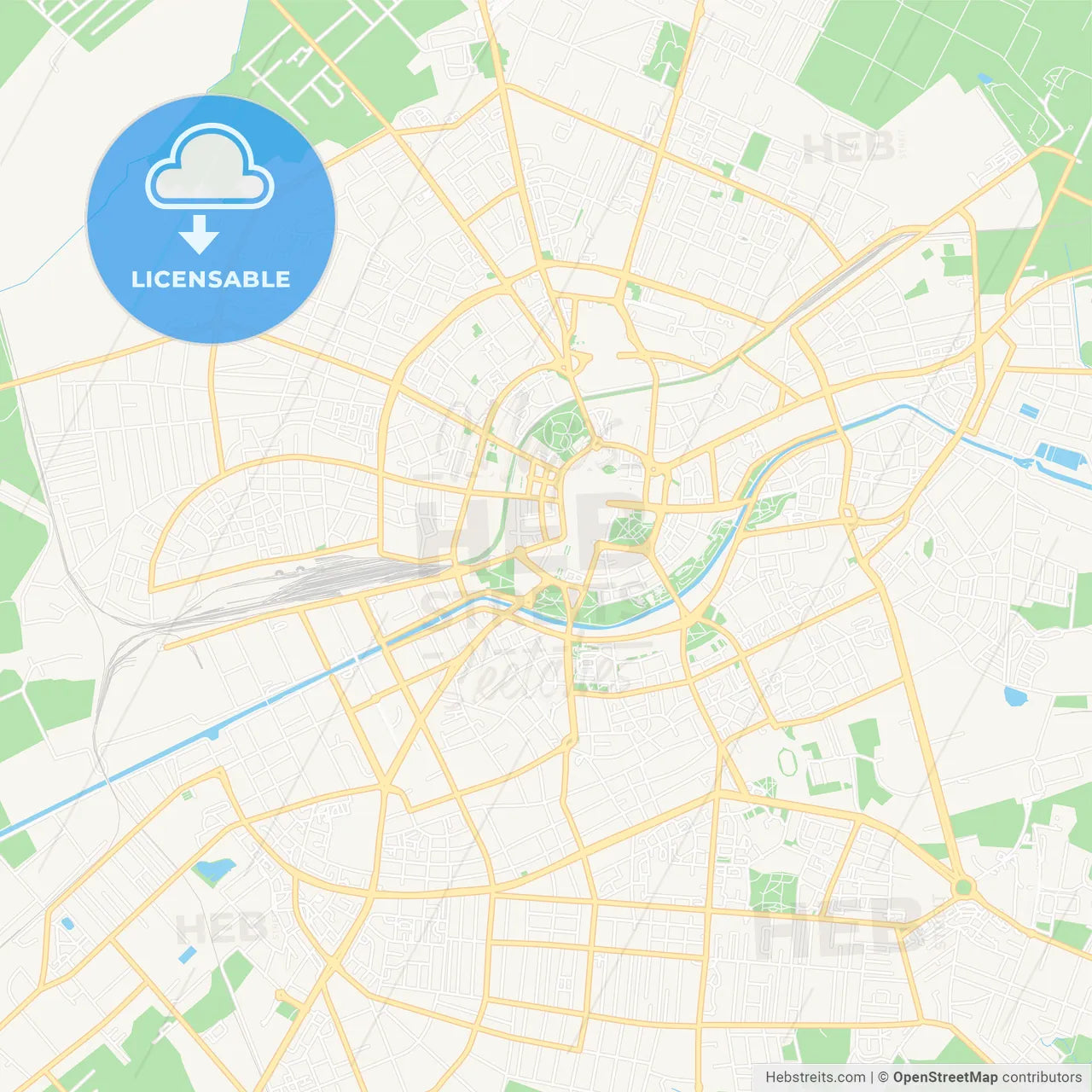 Timisoara, Romania Vector Map - Classic Colors – HEBSTREITS
