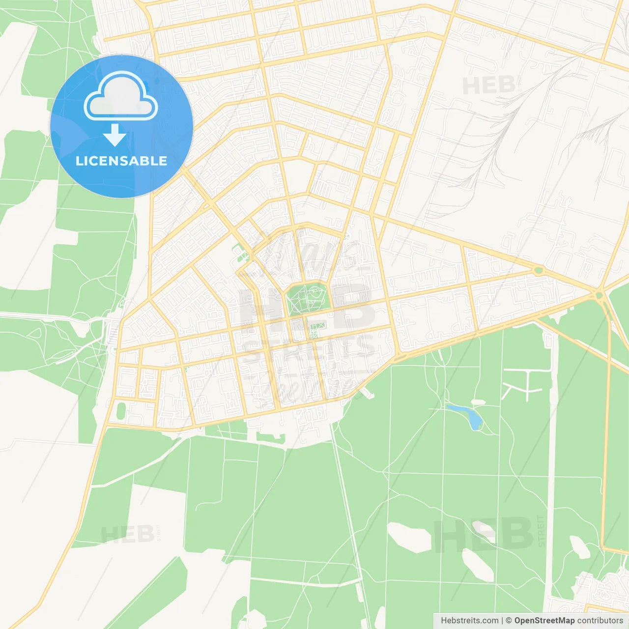 Tolyatti, Russia Vector Map - Classic Colors – HEBSTREITS