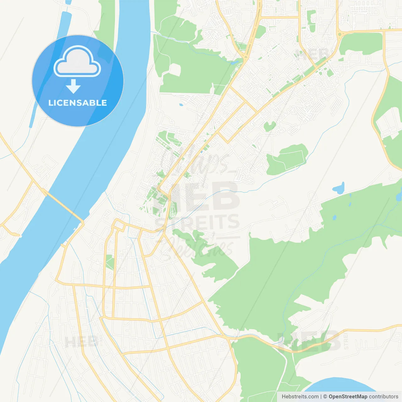 Tobolsk, Russia Vector Map - Classic Colors – HEBSTREITS