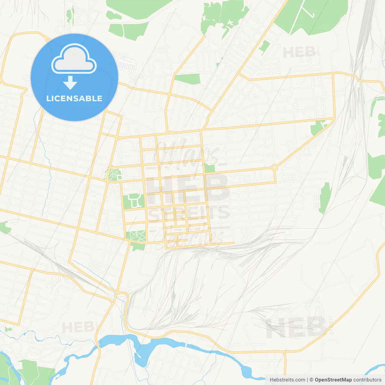 Serov, Russia Vector Map - Classic Colors – HEBSTREITS