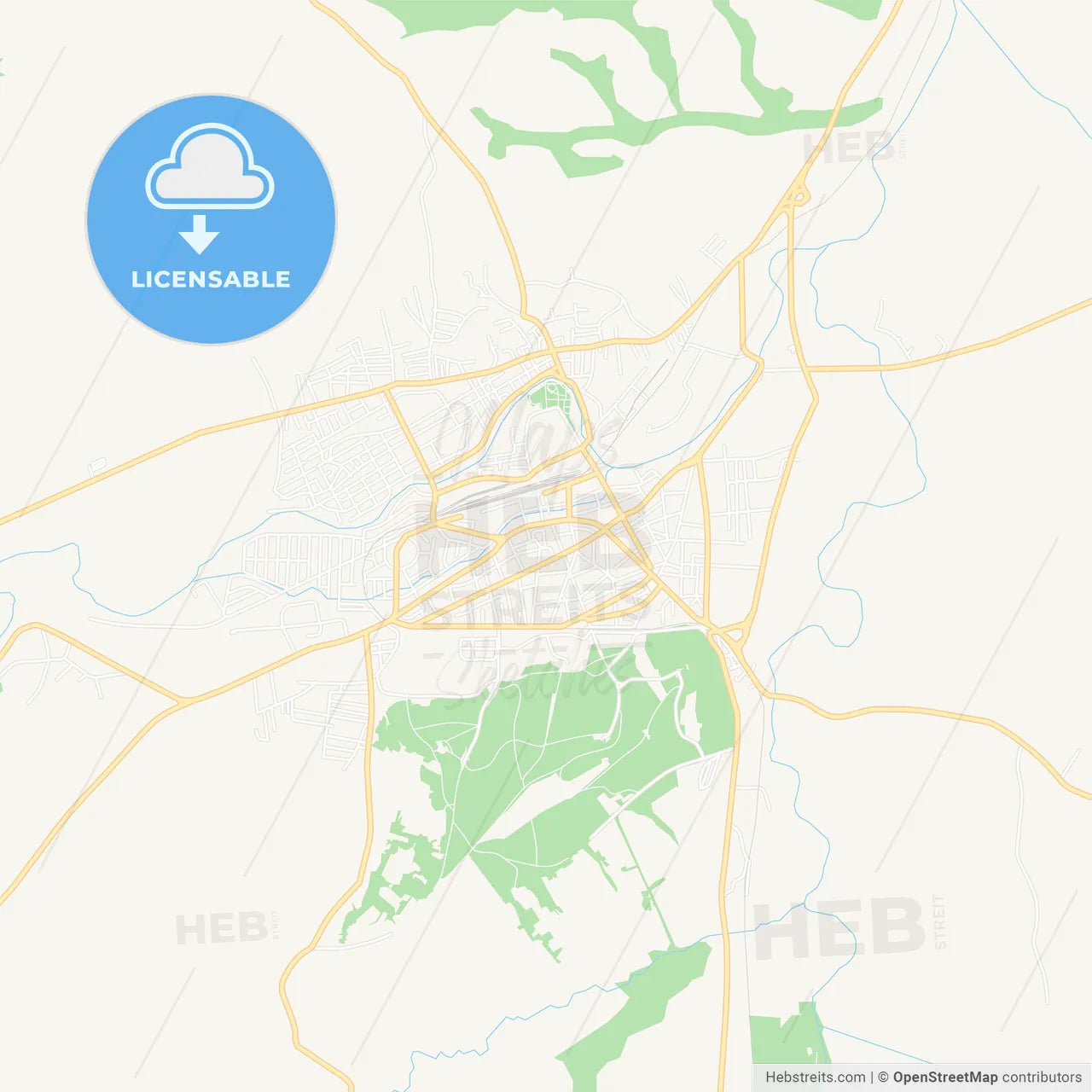 Zajecar, Serbia Vector Map - Classic Colors – HEBSTREITS