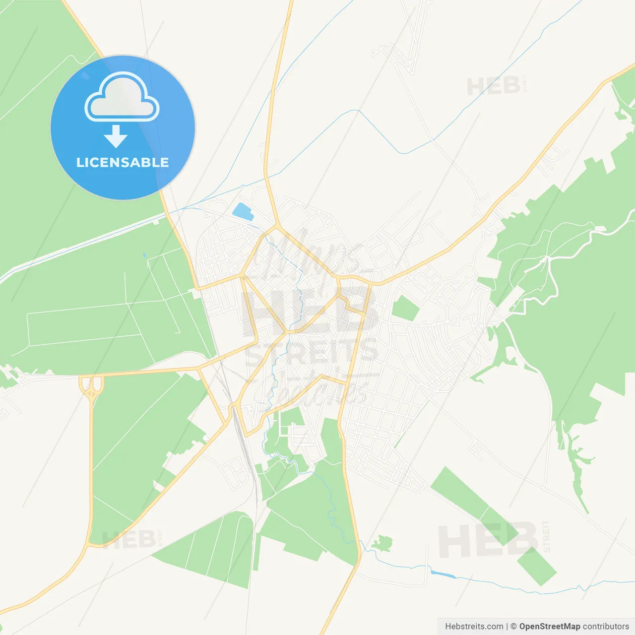 Vrsac, Serbia Vector Map - Classic Colors – HEBSTREITS