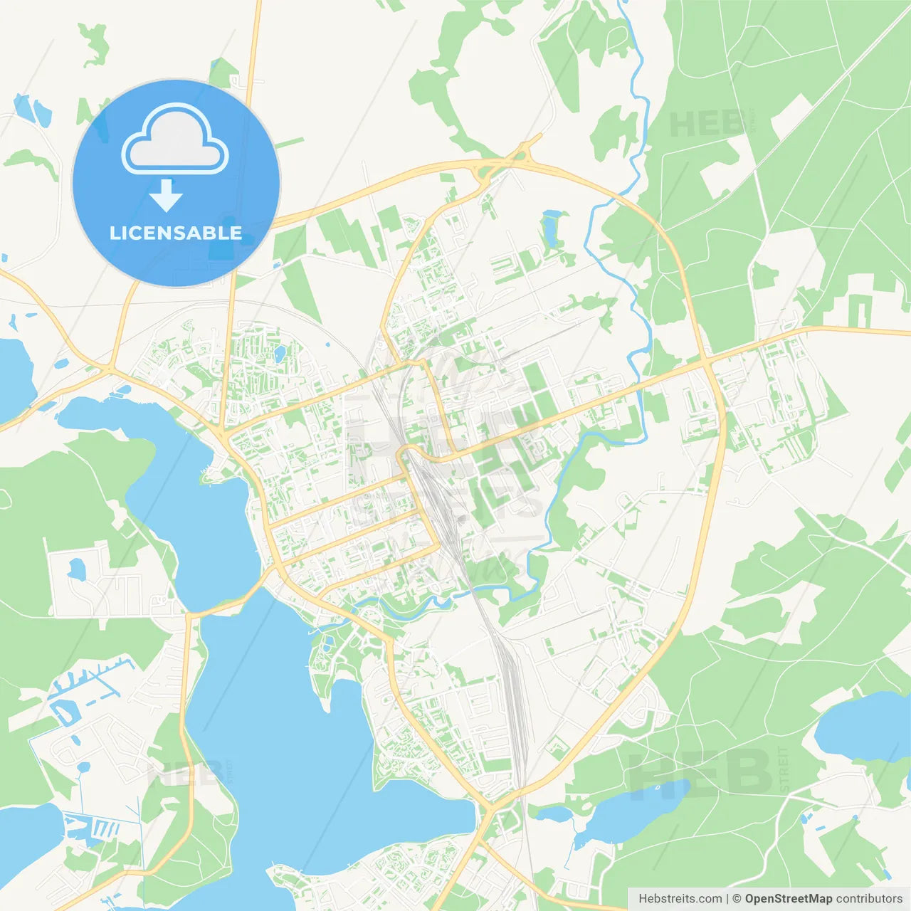Elk, Poland Vector Map - Classic Colors – HEBSTREITS