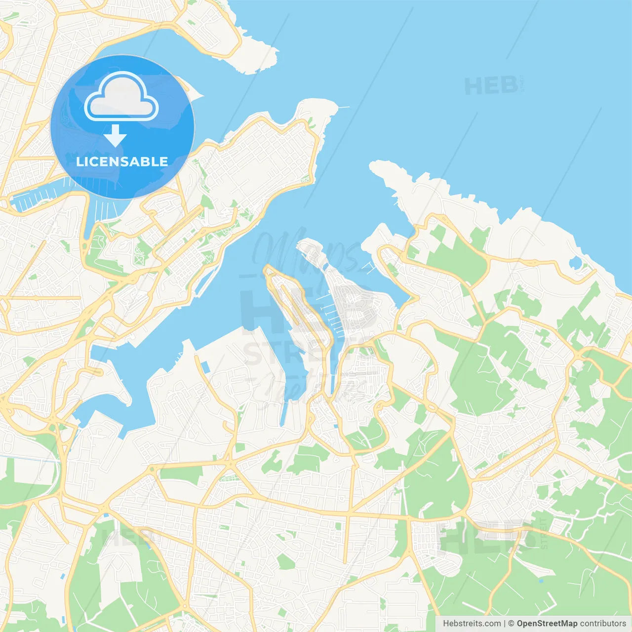 Senglea, Malta Vector Map - Classic Colors – HEBSTREITS