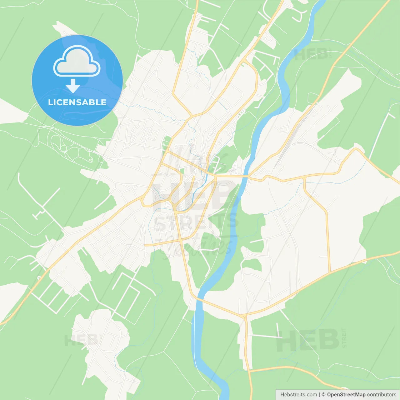 Reghin, Romania Vector Map - Classic Colors – HEBSTREITS