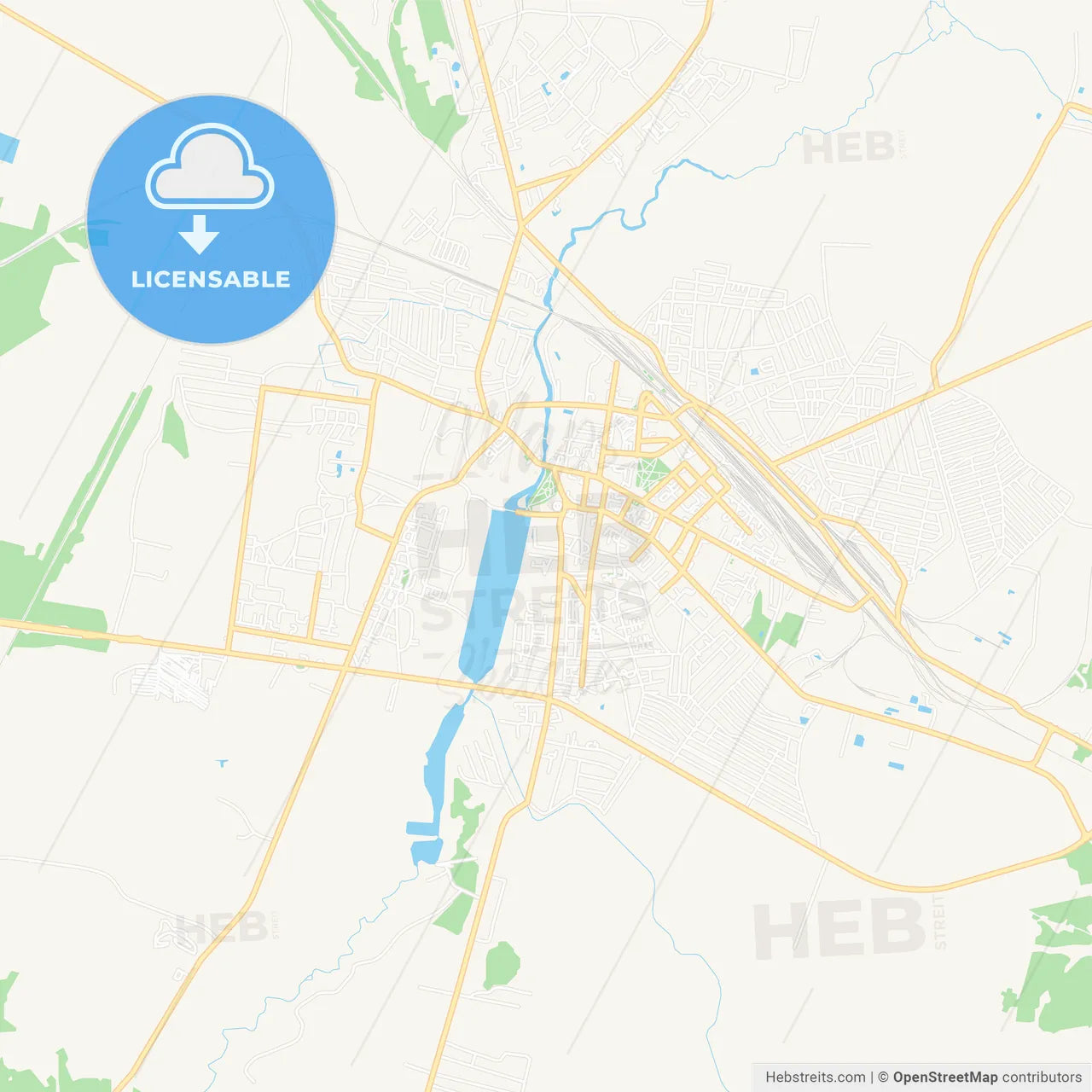 Kovel, Ukraine Vector Map - Classic Colors – HEBSTREITS