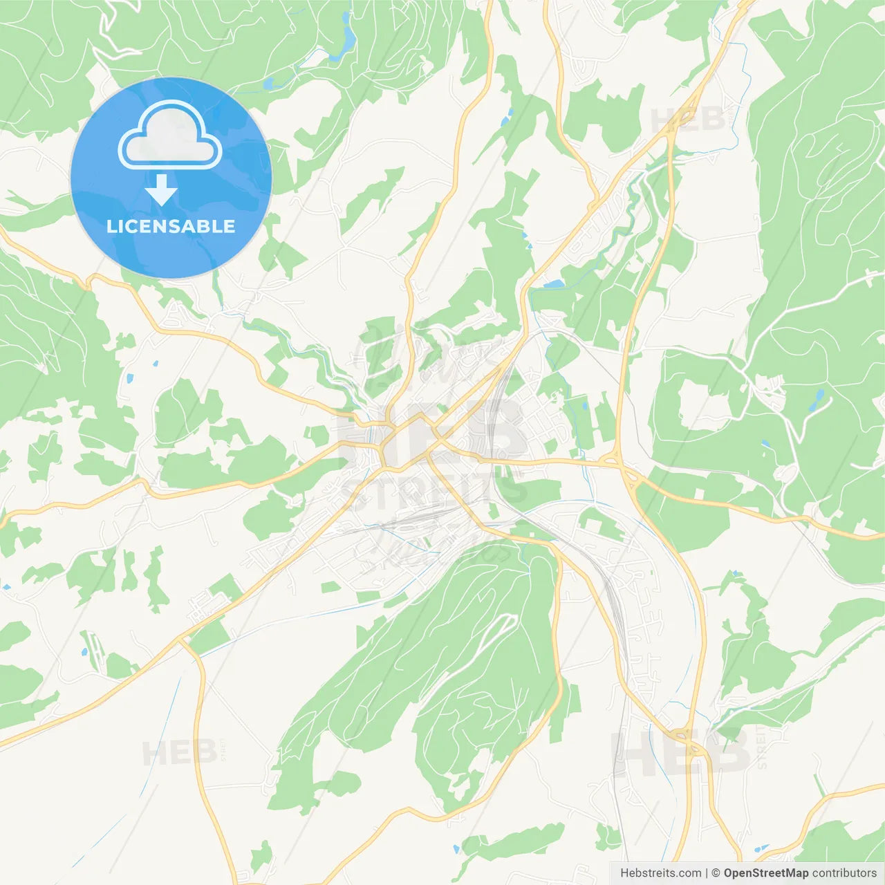 Sankt Veit An Der Glan, Austria Vector Map - Classic Colors – HEBSTREITS