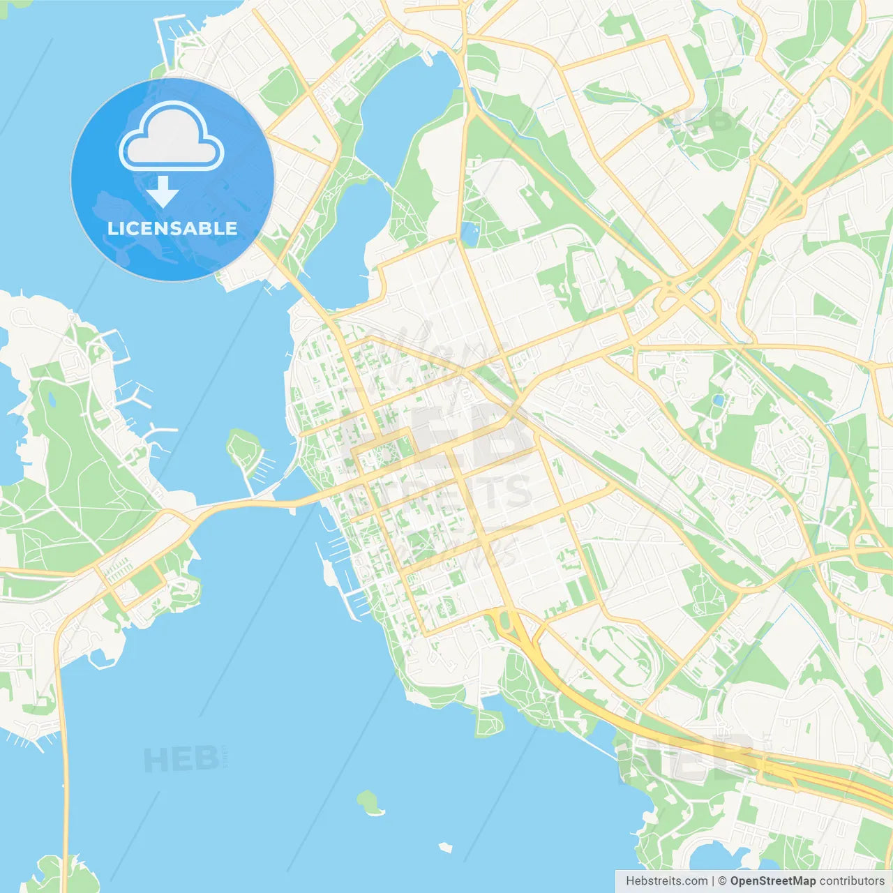 Vaasa, Finland Vector Map - Classic Colors – HEBSTREITS