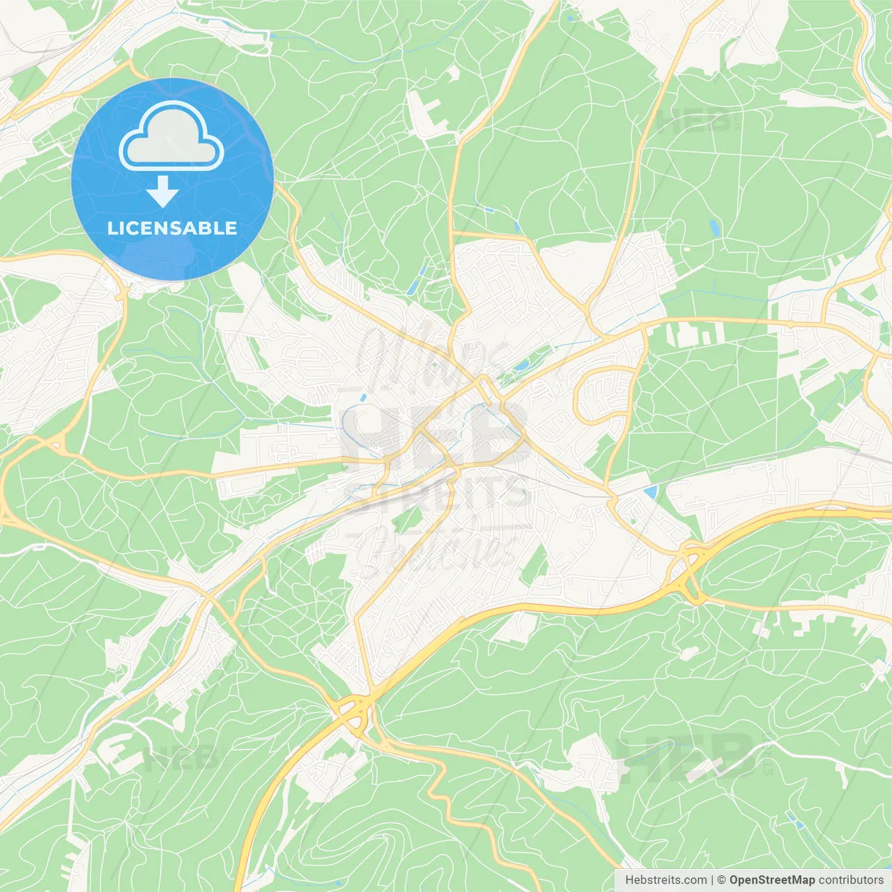 Sankt Ingbert, Germany Vector Map - Classic Colors – HEBSTREITS