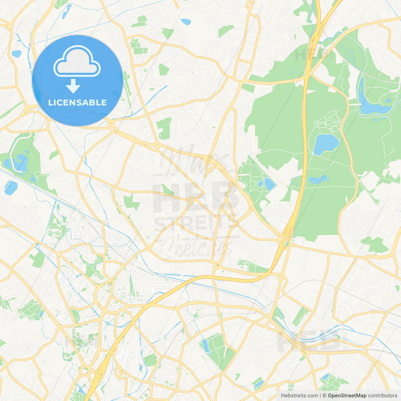 West Bromwich, England Vector Map - Classic Colors – HEBSTREITS