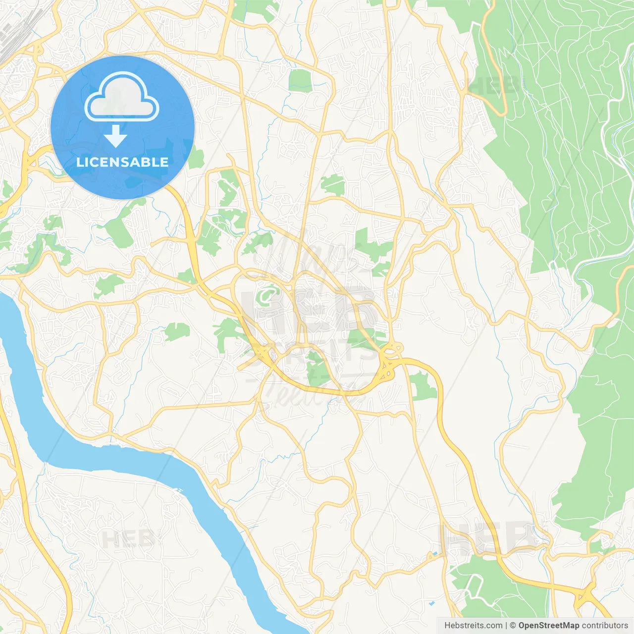 Gondomar, Portugal Vector Map - Classic Colors – HEBSTREITS