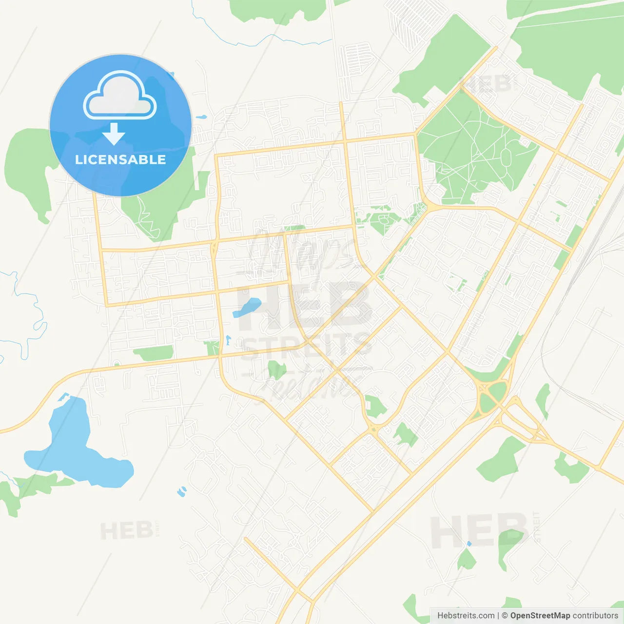 Noyabrsk, Russia Vector Map - Classic Colors – HEBSTREITS