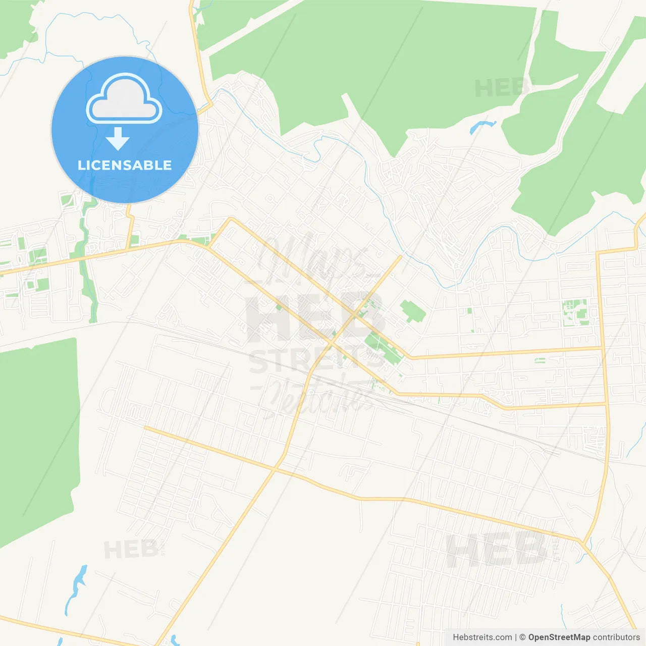 Kuznetsk, Russia Vector Map - Classic Colors – HEBSTREITS