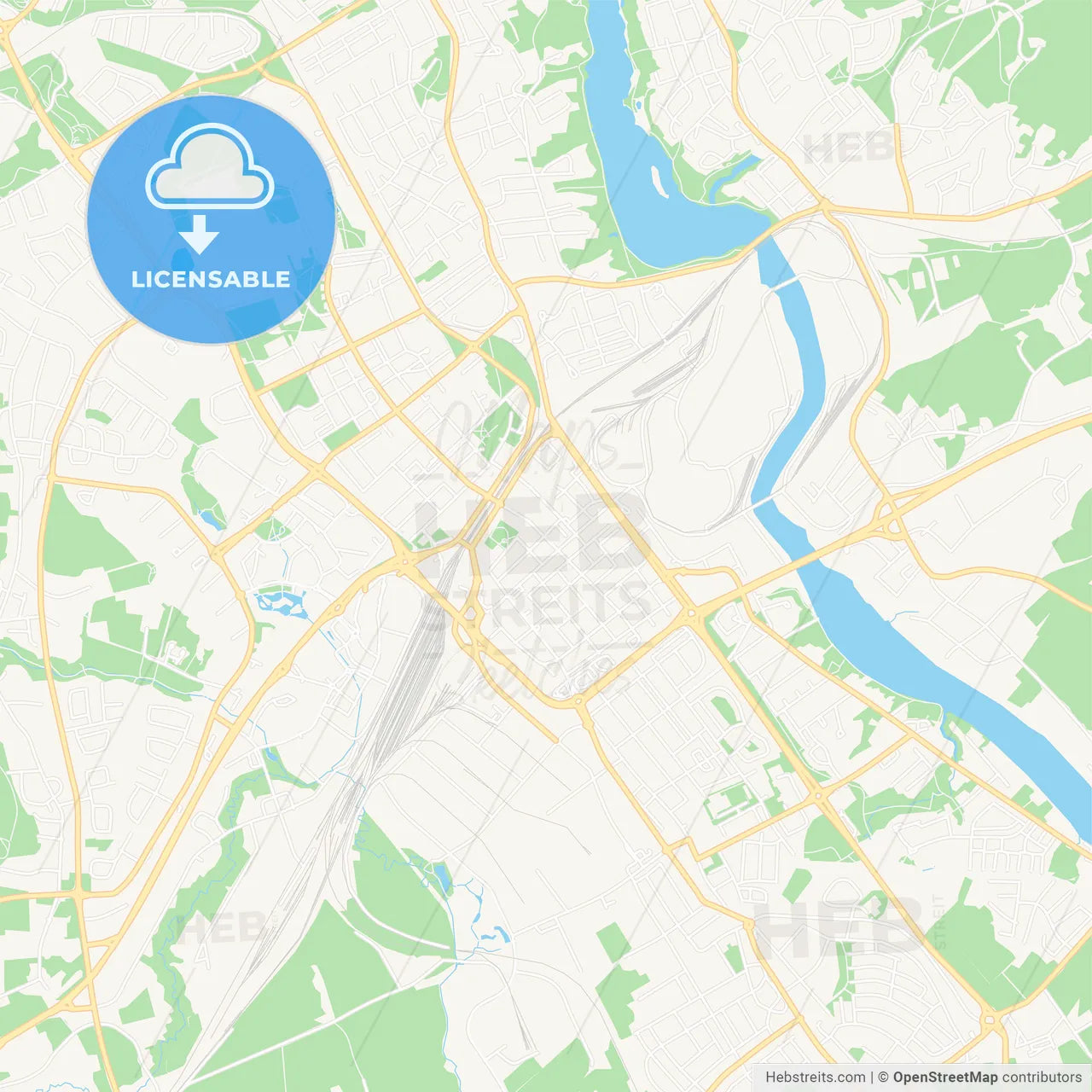 Borlange, Sweden Vector Map - Classic Colors – HEBSTREITS