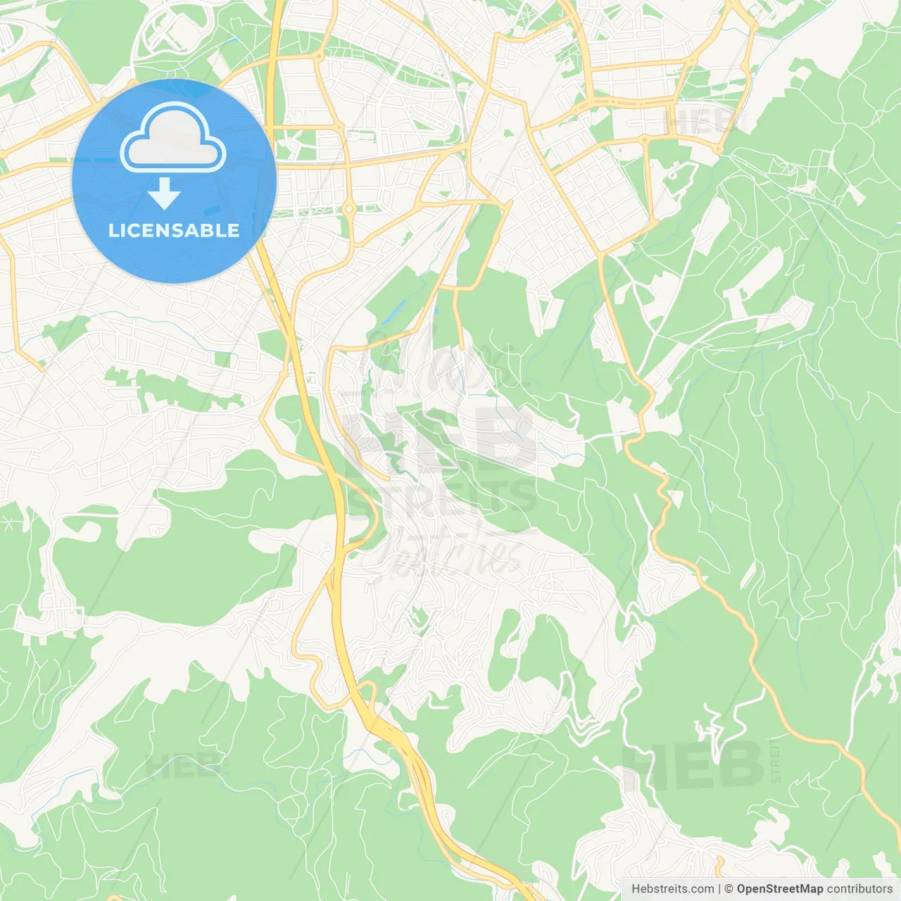 Sant Cugat Del Valles, Spain Vector Map - Classic Colors – HEBSTREITS