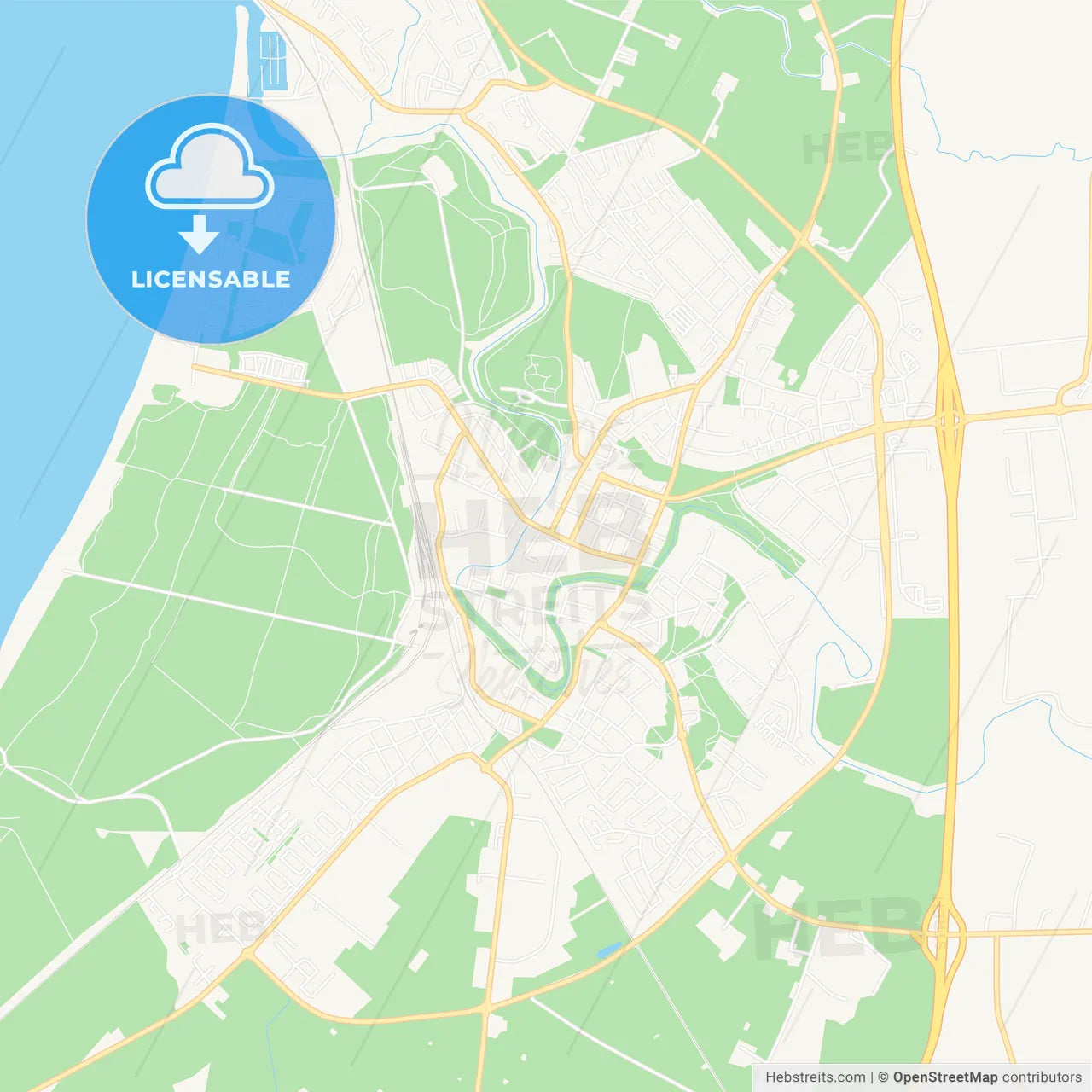 Angelholm, Sweden Vector Map - Classic Colors – HEBSTREITS