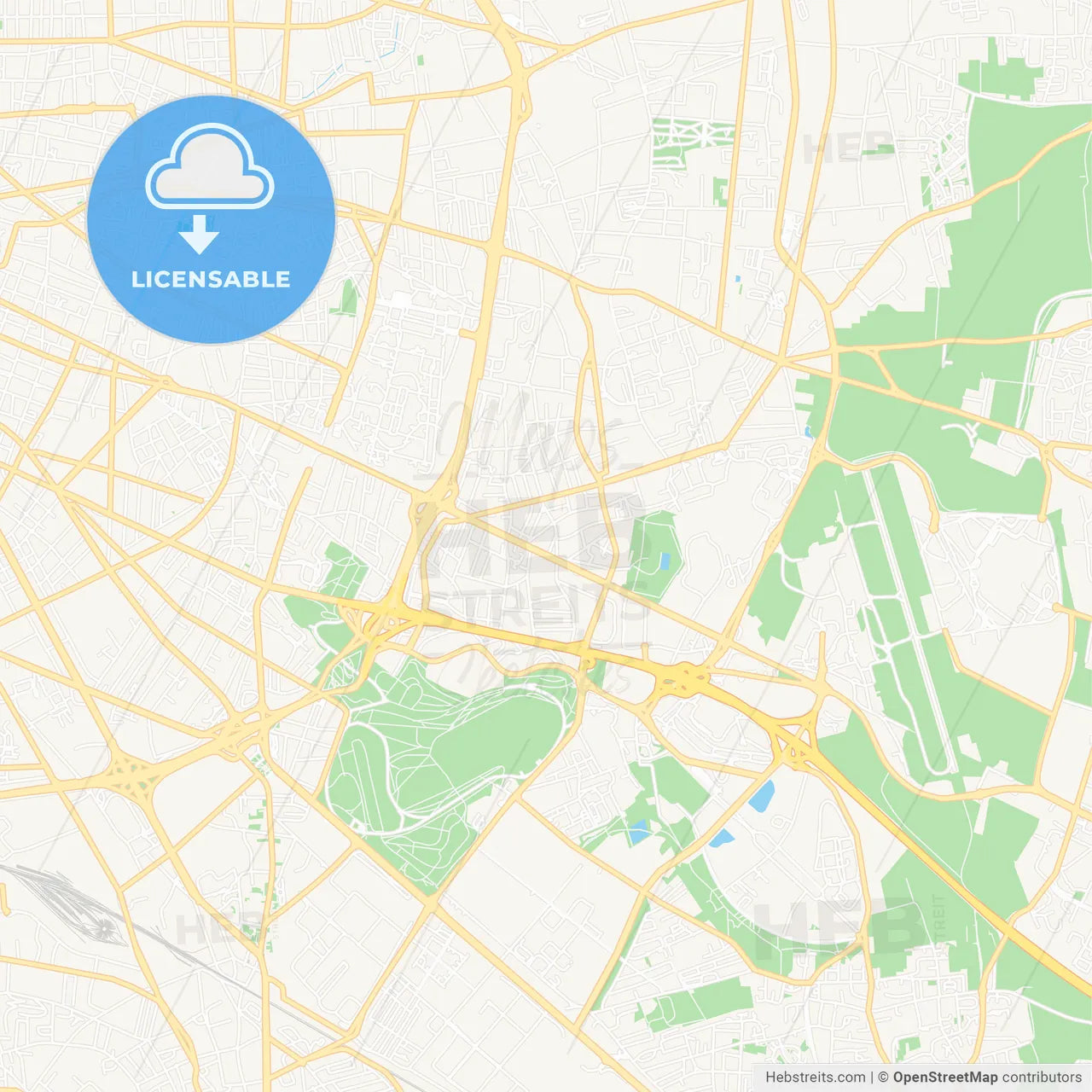 Bron, France Vector Map - Classic Colors – HEBSTREITS