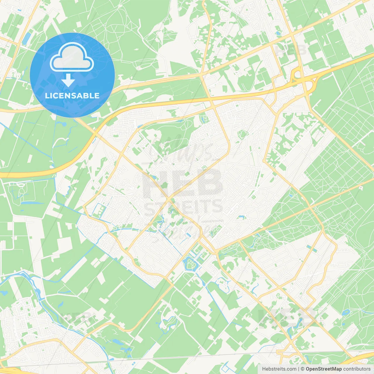 Zeist, Netherlands Vector Map - Classic Colors – HEBSTREITS