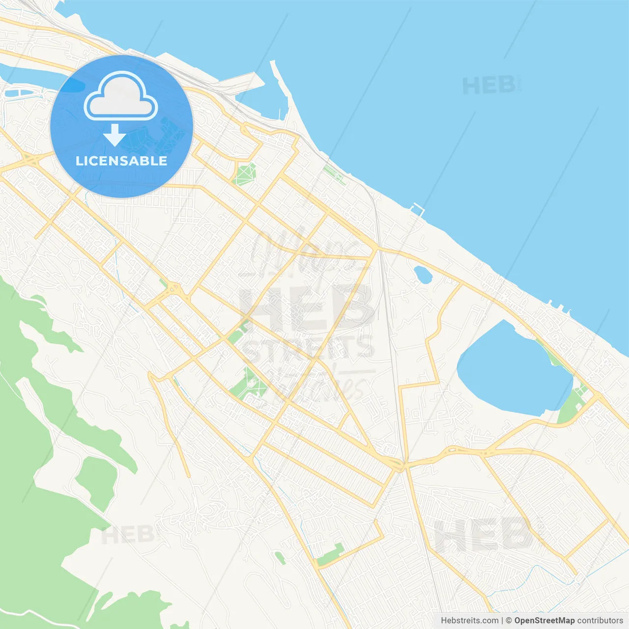 Makhachkala, Russia Vector Map - Classic Colors – HEBSTREITS