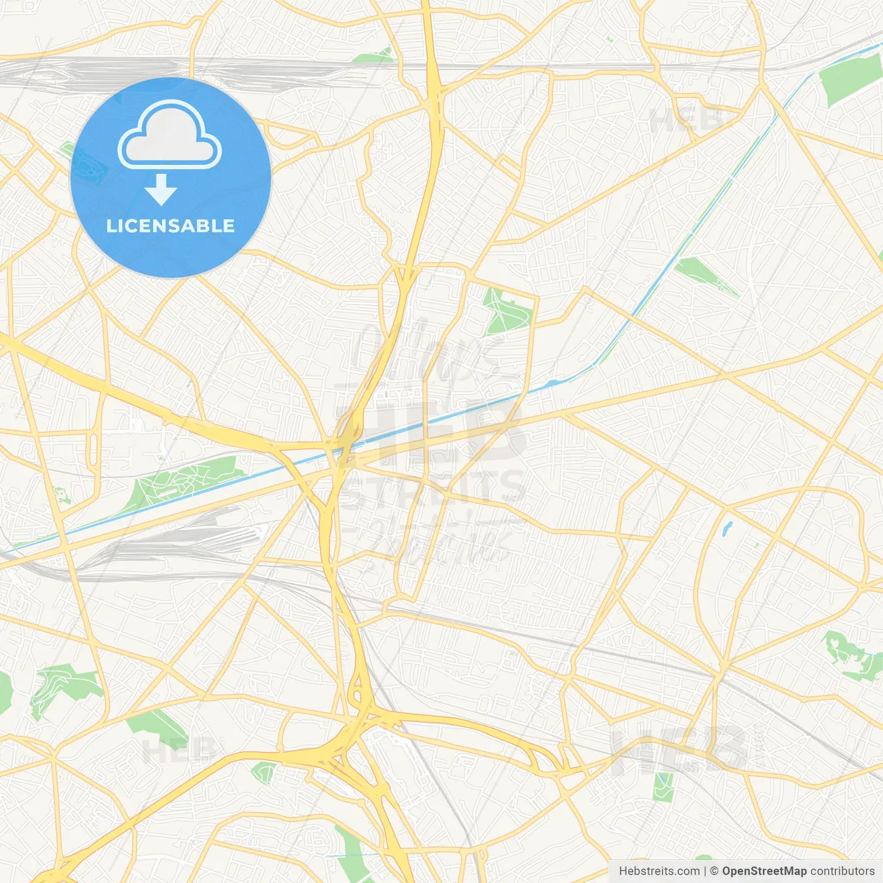 Bondy, France Vector Map - Classic Colors – HEBSTREITS