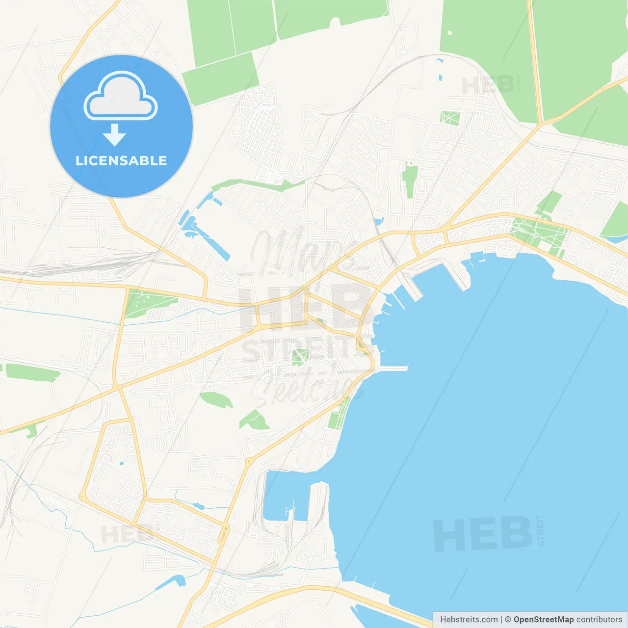 Kerch, Ukraine Vector Map - Classic Colors – HEBSTREITS