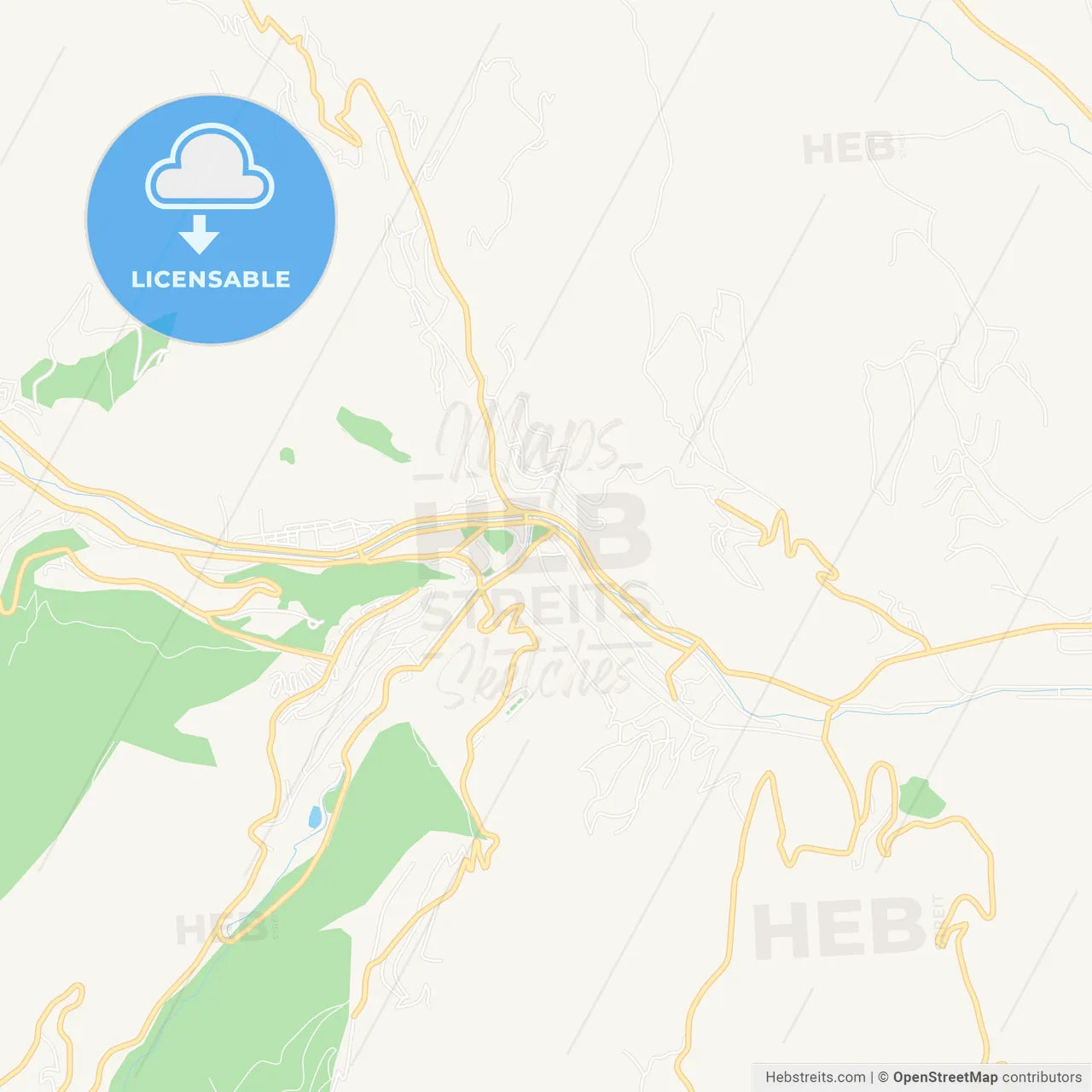 Kapan, Armenia Vector Map - Classic Colors – HEBSTREITS