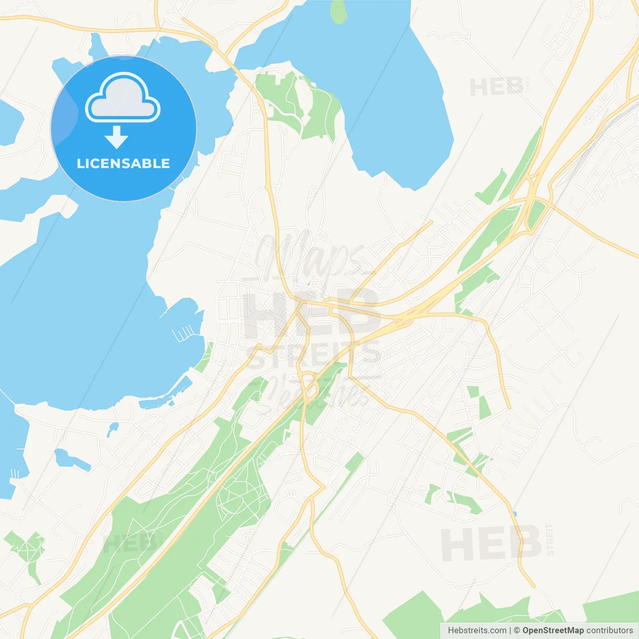 Lohja, Finland Vector Map - Classic Colors – HEBSTREITS