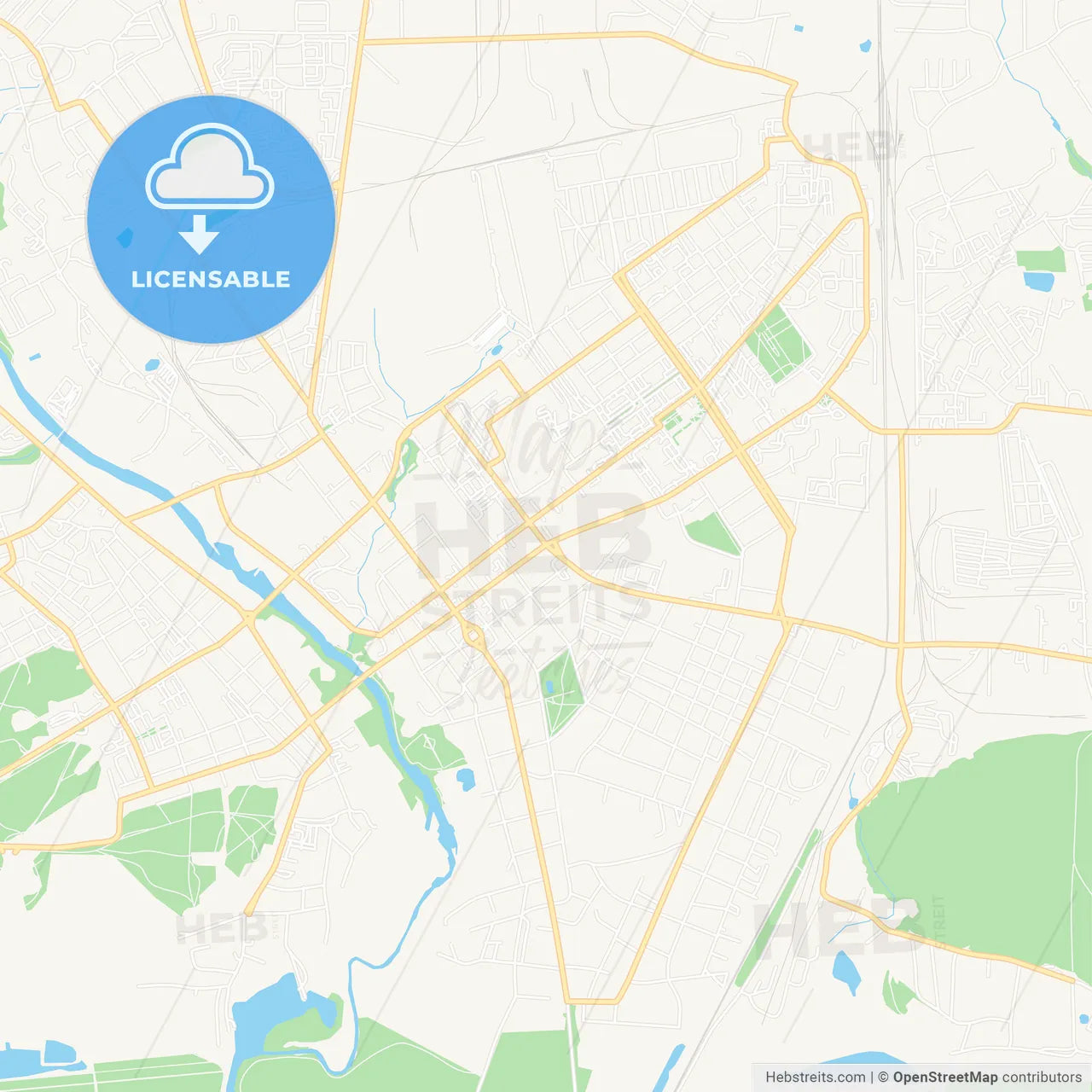 Serpukhov, Russia Vector Map - Classic Colors – HEBSTREITS