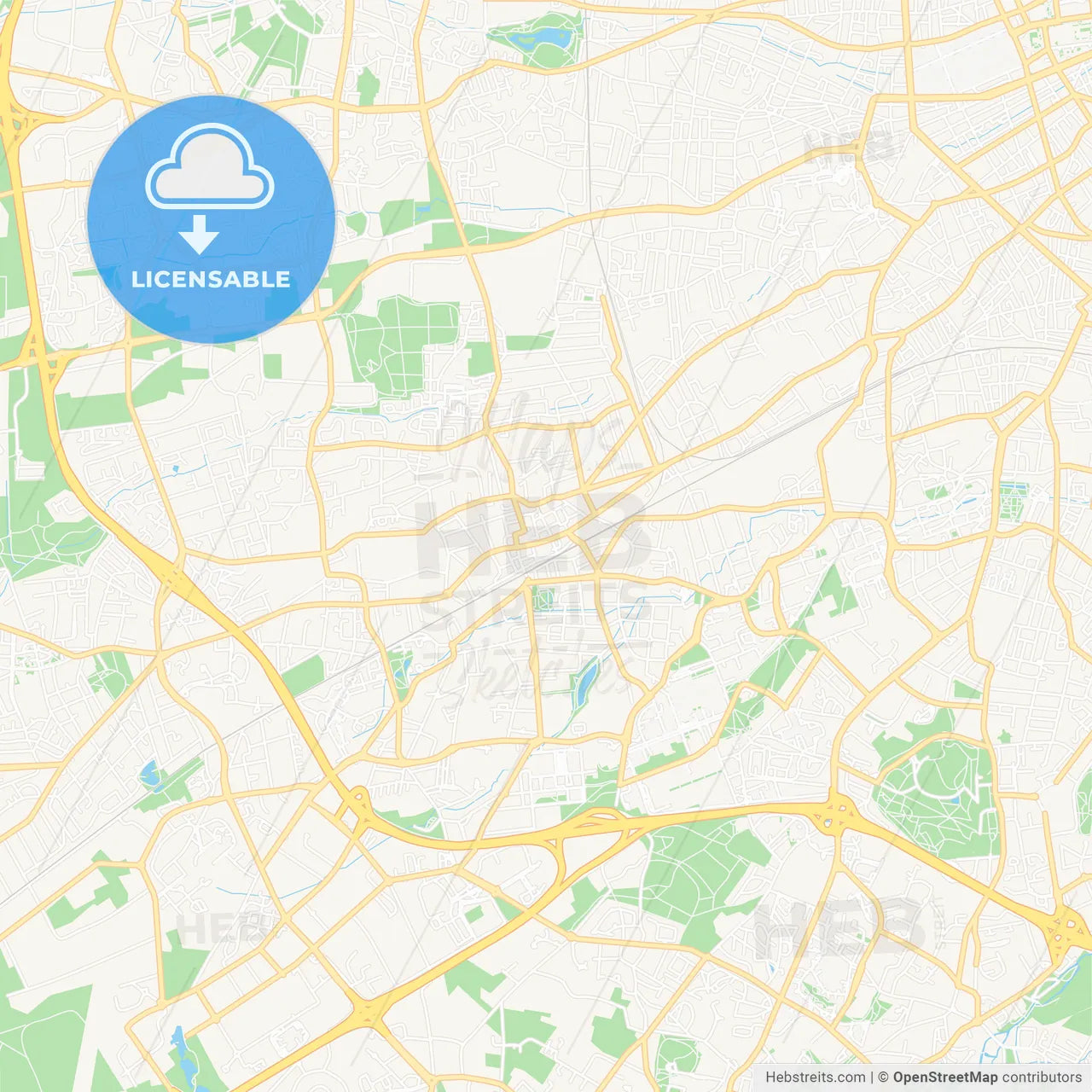 Pessac, France Vector Map - Classic Colors – HEBSTREITS