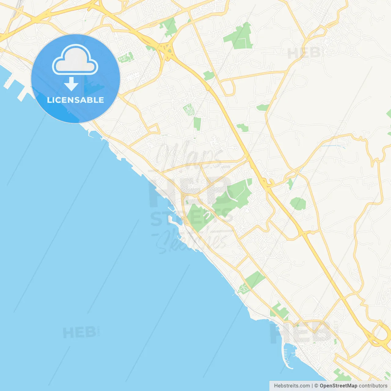 Portici, Italy Vector Map - Classic Colors – HEBSTREITS