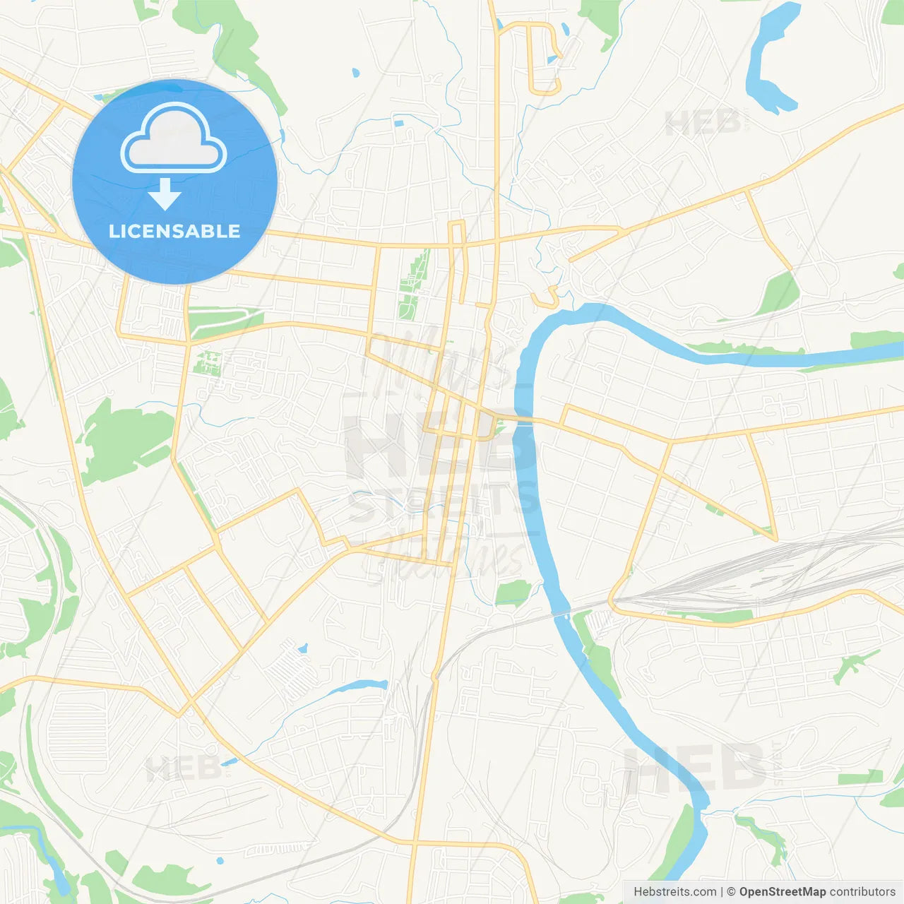 Yelets, Russia Vector Map - Classic Colors – HEBSTREITS