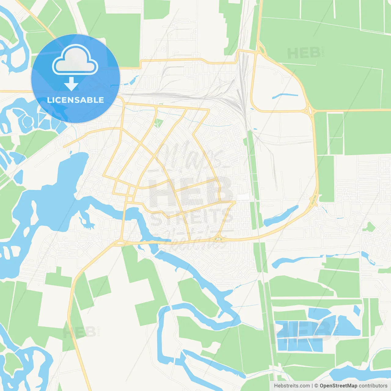 Timashyovsk, Russia Vector Map - Classic Colors – HEBSTREITS