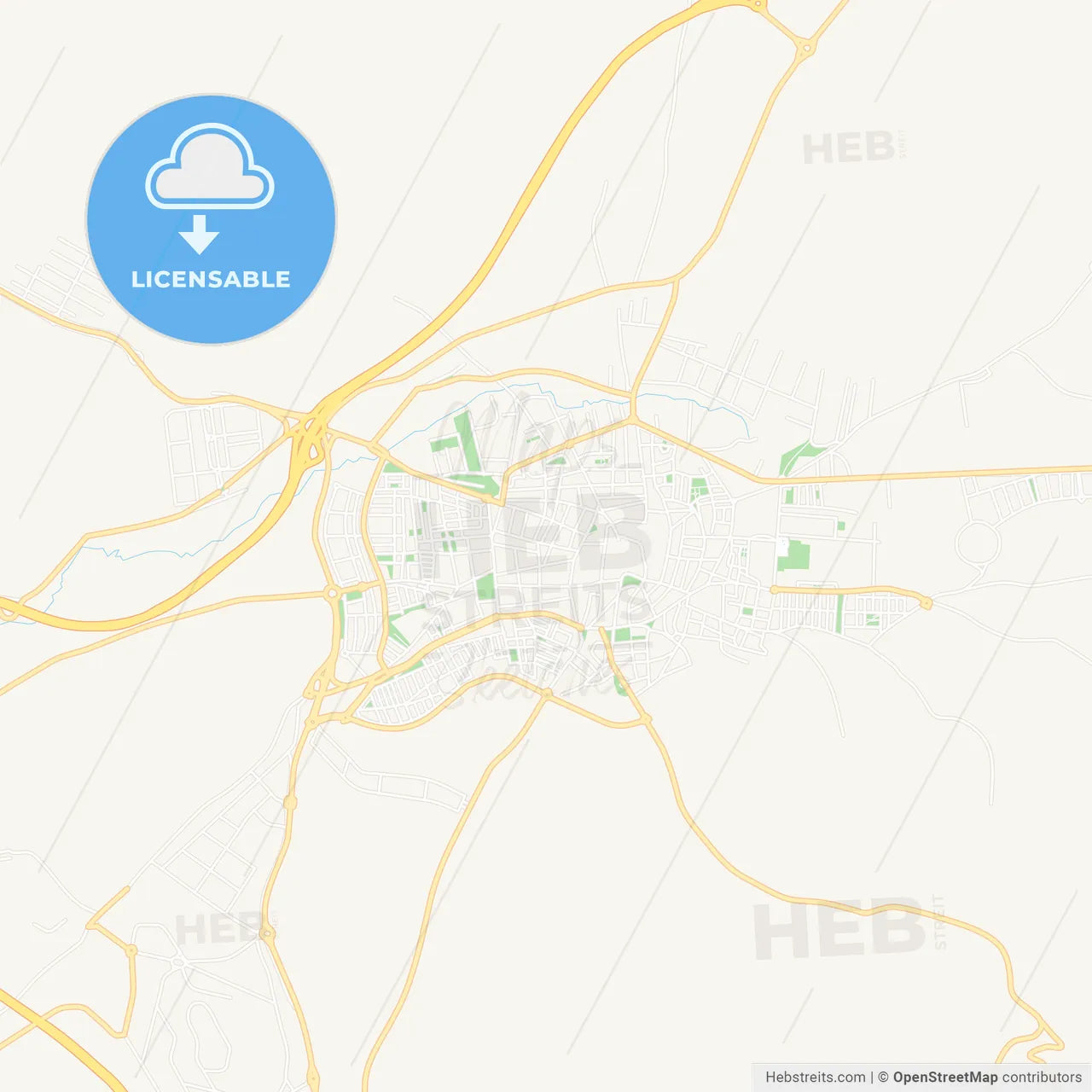 Lucena, Spain Vector Map - Classic Colors – HEBSTREITS