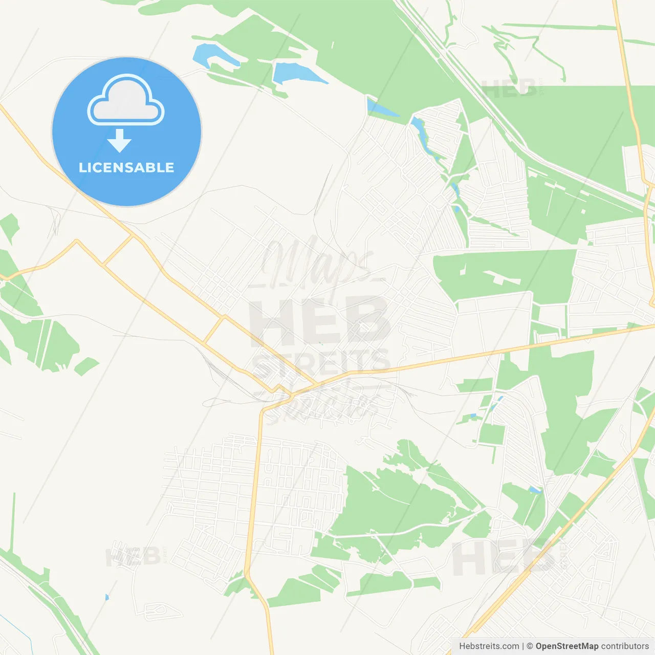 Toretsk, Ukraine Vector Map - Classic Colors – HEBSTREITS