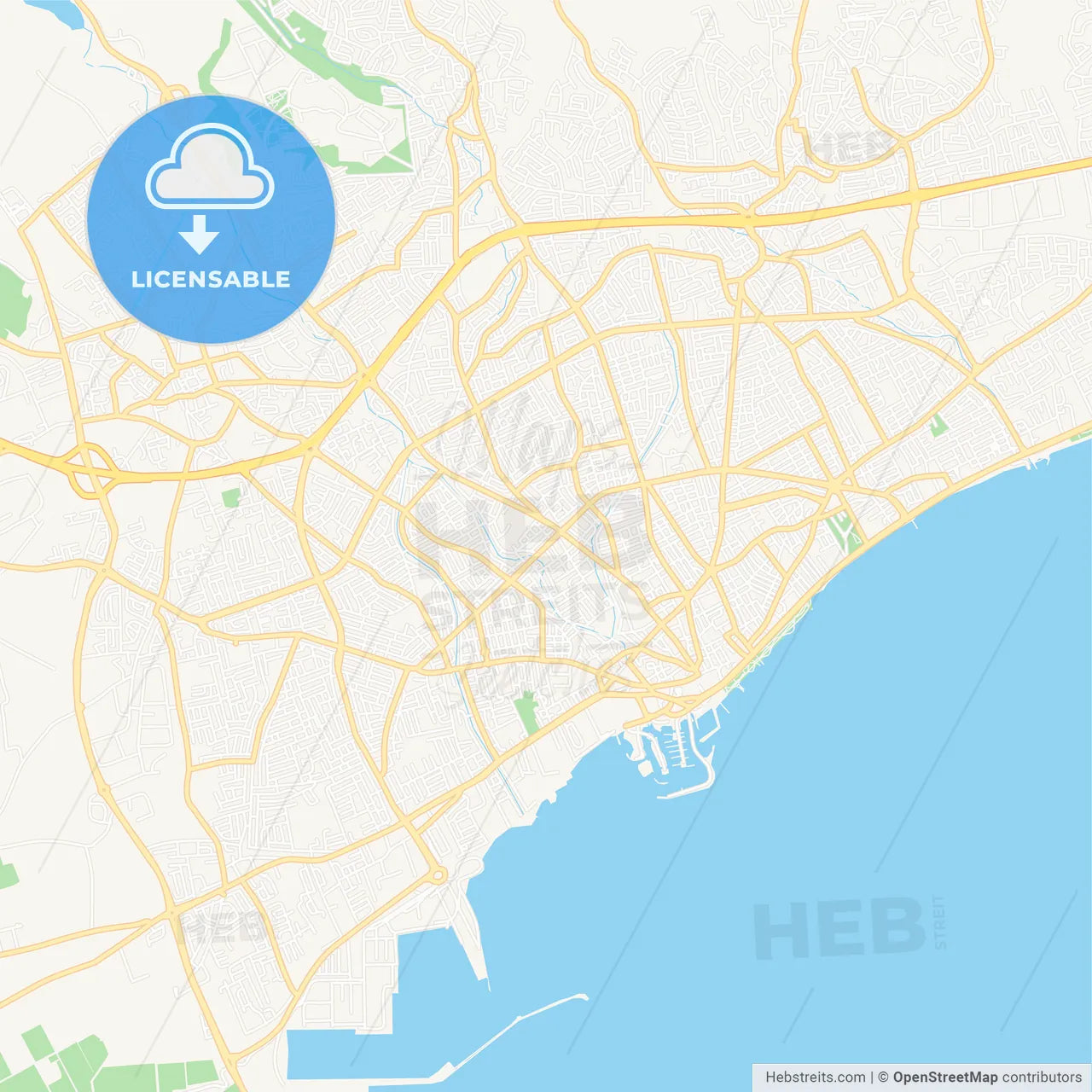 Limassol , Cyprus Vector Map - Classic Colors – HEBSTREITS