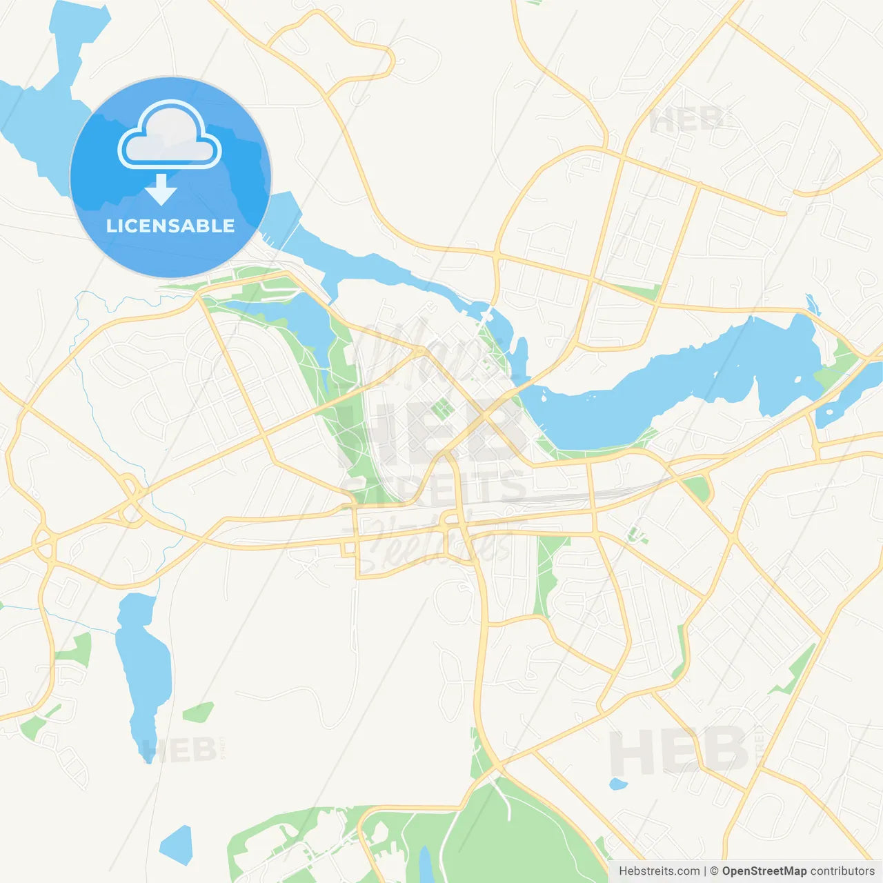 Kajaani, Finland Vector Map - Classic Colors – HEBSTREITS