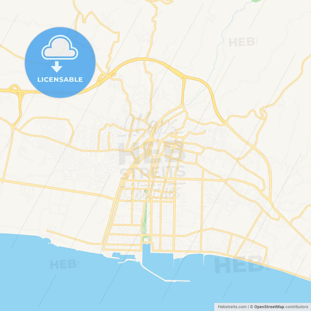 Kalamata, Greece Vector Map - Classic Colors – HEBSTREITS