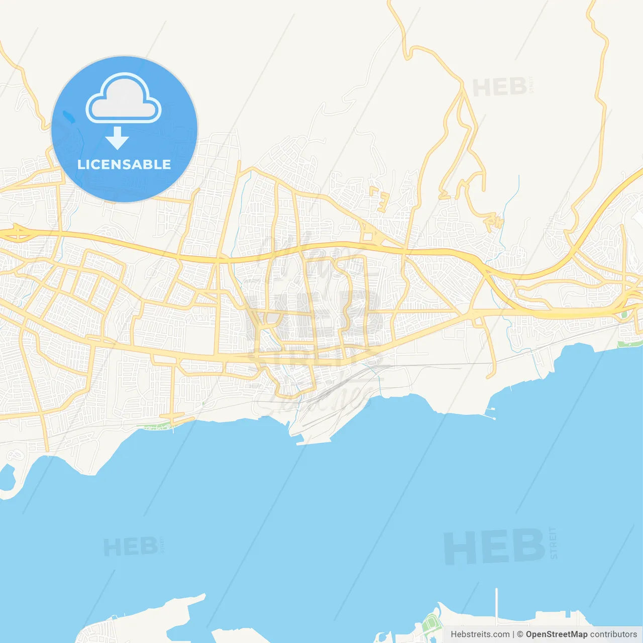 Derince, Turkey Vector Map - Classic Colors – HEBSTREITS