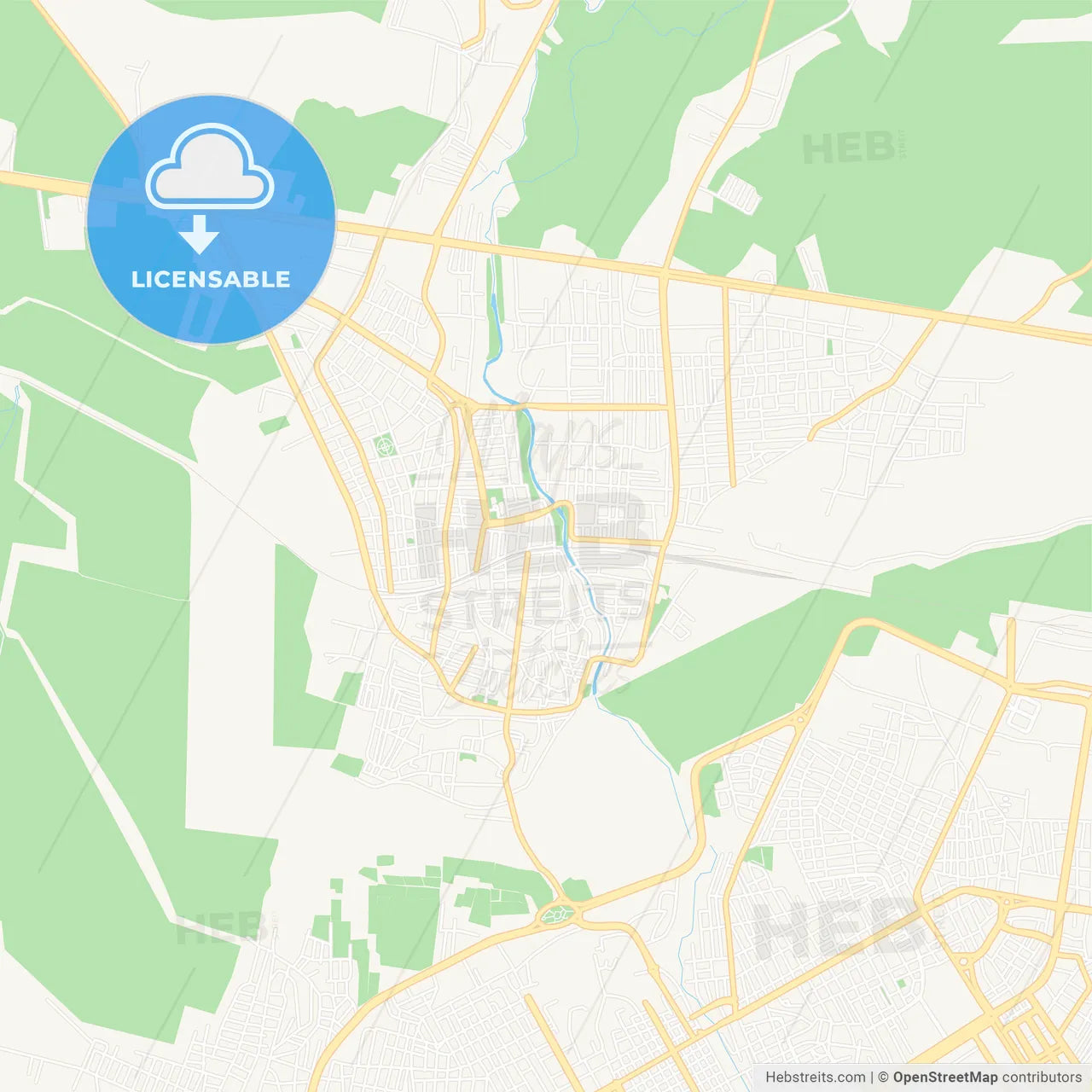 Nusaybin, Turkey Vector Map - Classic Colors – HEBSTREITS